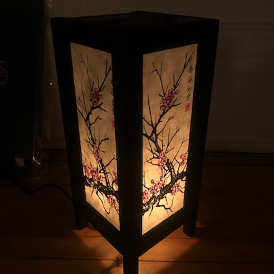 Asian Oriental Sakura Cherry Blossom Tree Japanese Lamp Zen Bedside ...
