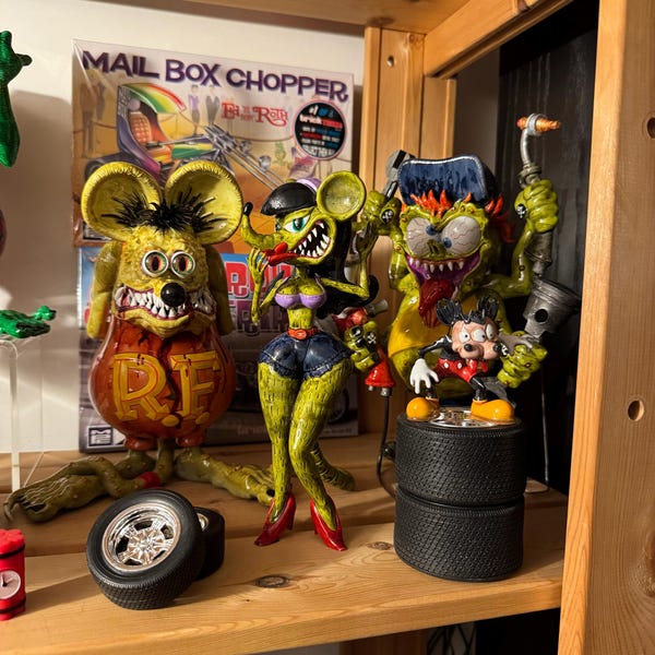 Rat Fink Double Bird Custom Hand Painted Resin OOAK 8 Tall - Etsy
