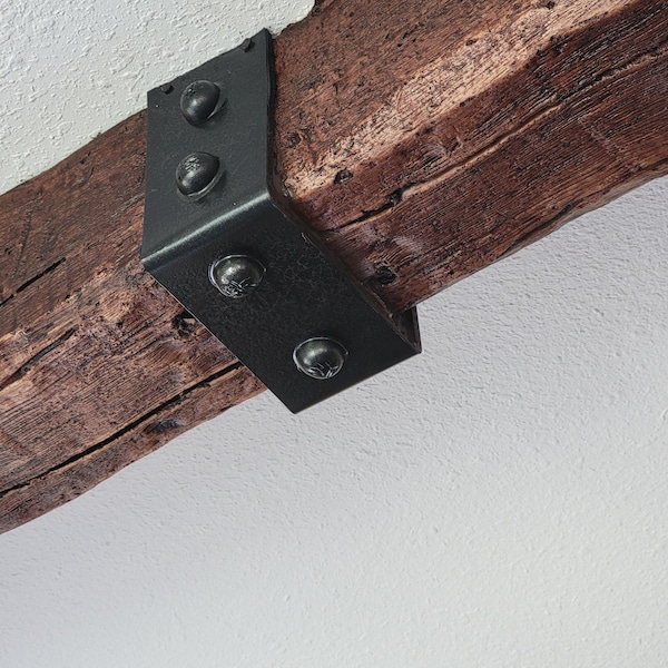 3 in Faux TEXTURED RUSTED STEEL Ceiling Beam Brackets With Artificial ...