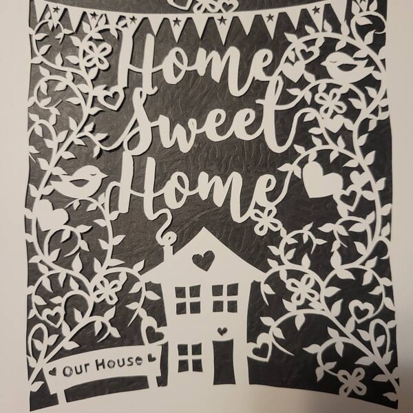 Downloadable Papercut Template 'home Sweet Home' Printable PDF or JPEG ...