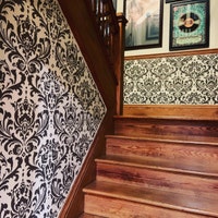 Anna Damask Wall Stencil - LARGE WALL STENCILS Instead of Wallpaper ...
