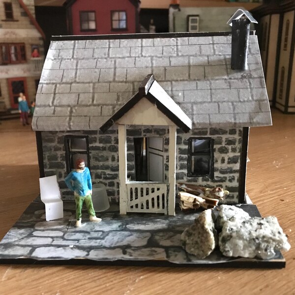 1:48th Sandy Cove Cottage Quarter Scale Wood Miniature Kit Model ...