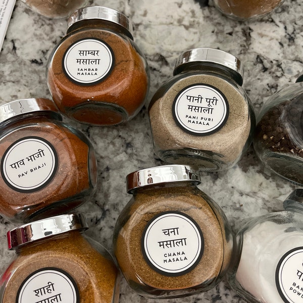 HINDI Modern Spice Labels: Removable + Waterproof - Etsy