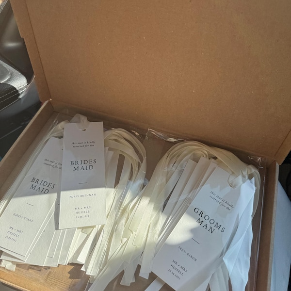 Simple Reserved Seat Tag for Wedding, Reserved Wedding Chair Name Tag ...