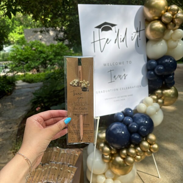 Personalized College Graduation Pencil Gifts, Flower Pencil Favors for ...