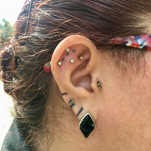 316L Cubic Crescent Piercing / Three Color Crescent Moon | Etsy