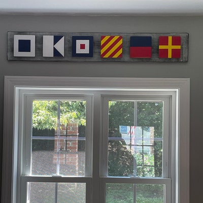 Nautical Decor Signal Navy Flag Signs Wall Decor. Personalized Custom ...