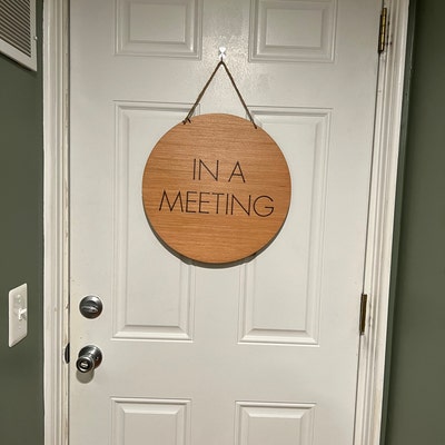 Wooden in a Meeting Sign / Engraved in a Meeting Sign / Business Decor ...
