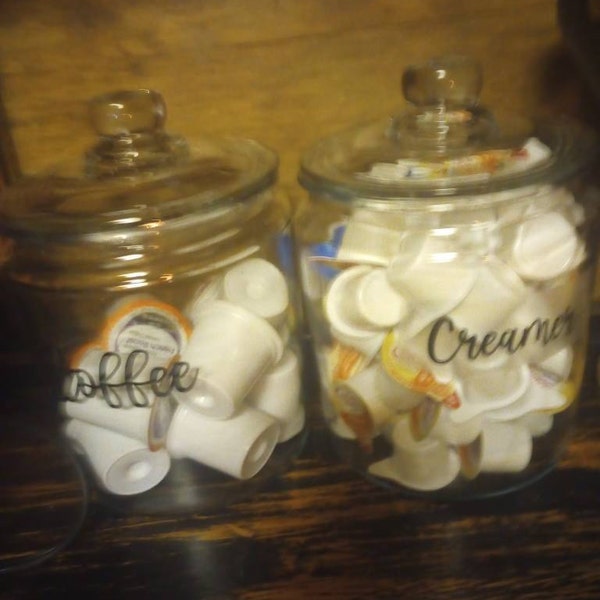 Coffee Creamer Jar Label / Kitchen Creamer Jar Vinyl Decal, Kitchen Jar ...