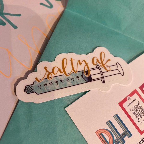 Funny Saline Flush Vinyl Sticker. Stocking Stuffer. Gift for Nurse ...