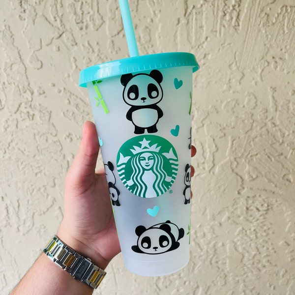 Panda Full Wrap Svg, Panda Bamboo Svg, Rolling Panda SVG, 24oz Venti ...