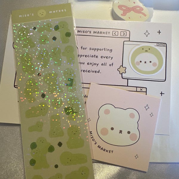Miso Bakery | Holographic Deco Sticker Sheet | Journaling, Planner ...