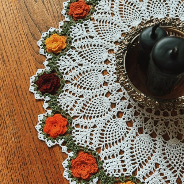 Crochet Doily, Made to Order, 22 Inches Round Doily, Thanksgiving Home ...