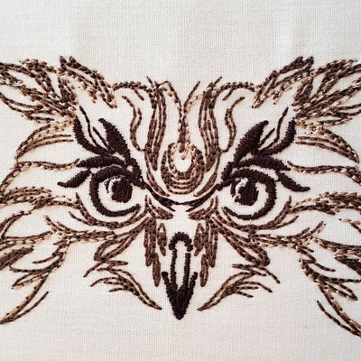 DIGITAL: Abstract Owl Head Sketch 4 Sizes Embroidery Design for Machine ...