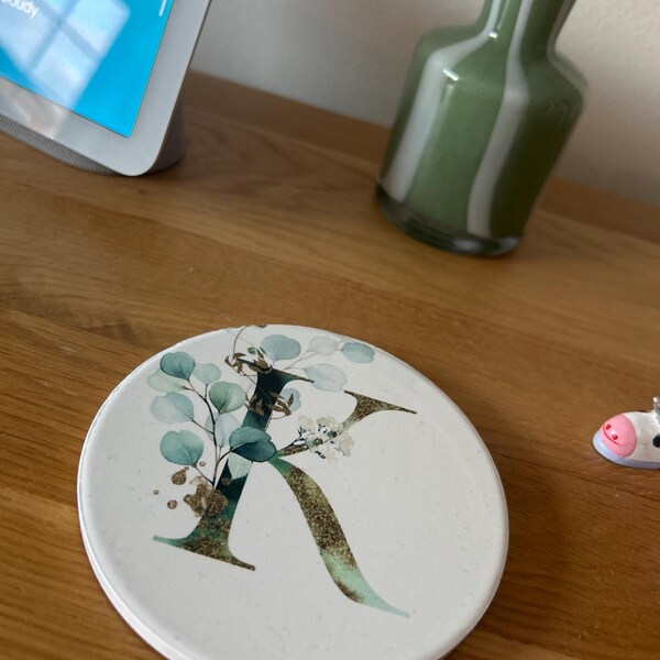 Personalised Ceramic Coaster Name With Heart / Custom Any Name Coaster ...