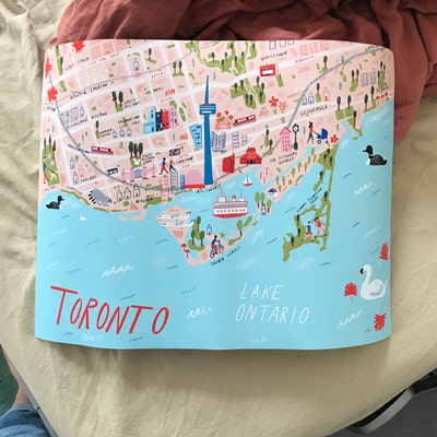 Toronto Map Art Illustrated City Map Toronto Poster Moving Gift Toronto ...