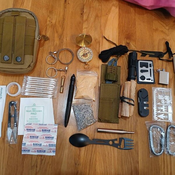 Survival Fire Starting Kit Tactical Gear Fatwood Ferro Rod Bushcraft ...