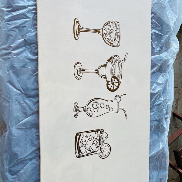 Cocktail Glasses Vinyl Wall Decal Drinks Home Bar Restaurant Party ...