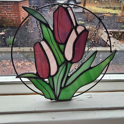 Gothic Suncatcher Raven Crow Halloween Stain Glass Horror Home Decor ...