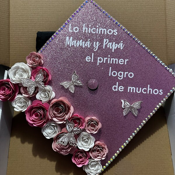 Lo Hicimos Mamá Y Papá El Primero Logro De Muchos Graduation Cap Topper ...