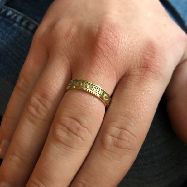 10K Gold Custom Roman Numeral Class Ring, Solid Yellow Gold or White ...