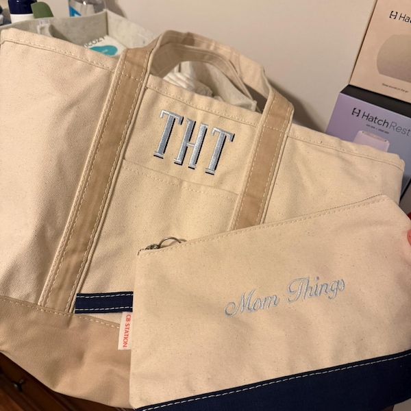 Embroidered Personalized Tote Bag - Custom Canvas With Monogram - Etsy