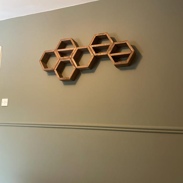 Set of 6 Hexagon Shelves Hexagon Shelf Geometric Shelf Plant Shelf ...