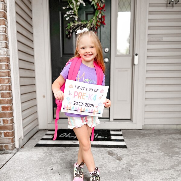 First Day of PREK4 Sign, Printable Digital Download - Etsy