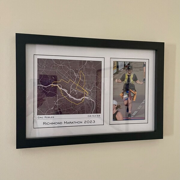 Any Marathon Running Map, Photo & Medal Display Frame : Gift for ...