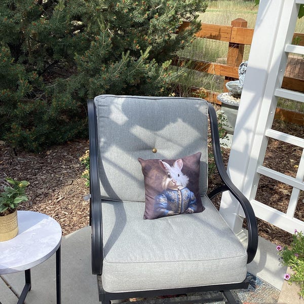 Elizabethan Rabbit Portrait Pillow: Full or Case Only, Spun Polyester ...