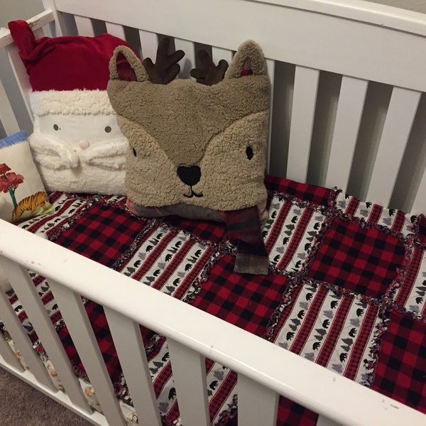 Patriotic Disappearing Nine Patch Rag Quilt, Sofa Throw, Denim Rag ...