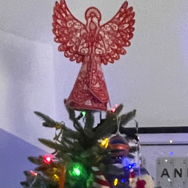Red Angel, Felt Angel Tree Topper, Christmas Angel, Angel Decoration ...