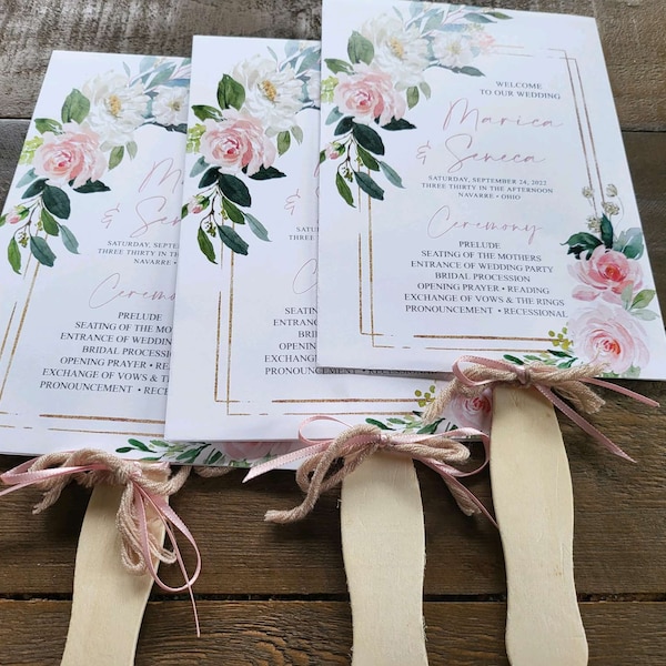 Wedding Program Fan Template, Editable Program With Timeline, Printable ...