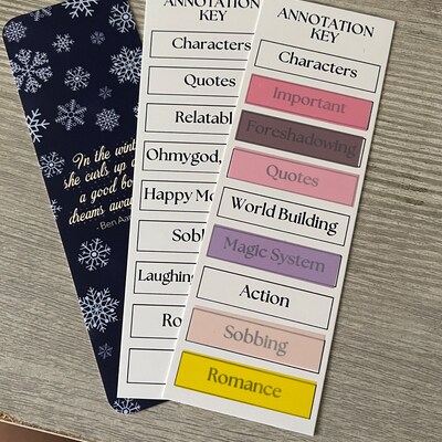 Annotation Key Bookmark for Tabs Guide Fantasy, Romance, Thriller ...
