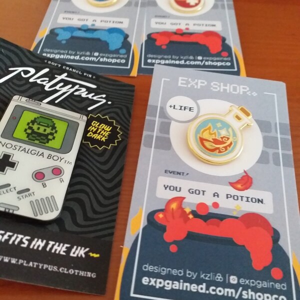 Potion Starter Bottle Pins [HP Health + MP Magic + Life/love/luck ...