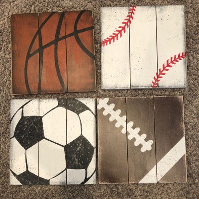 Sports Decor Wood Sports Sign Sports Themed Nursery Football Decor ...