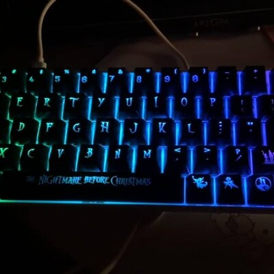 Daedric Font Backlit Keycap Set top Print Only or Top and Front Side ...