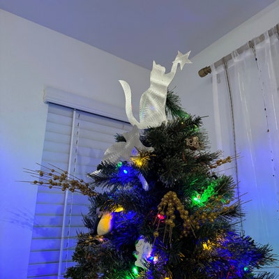 Kitty Cat, Cat Christmas Tree Topper, Wreath Decor, Holiday Decoration ...