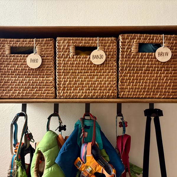 Custom Wood Round Tags / Home Organization Tags / Gift Tags / Custom ...