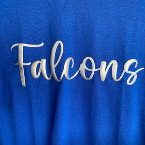 Puff Print Custom Team Name Sweatshirt, Scool Mascot Sweatshirt Shirt ...