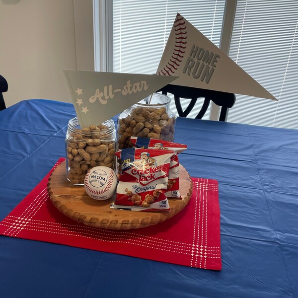 Baseball Birthday Pennant Flags - Printable Baseball Party Centerpeice ...