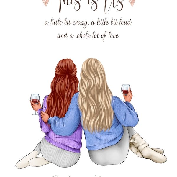 Best Friend Personalized Print, Bestie Printable Art, Best Friends Gift ...