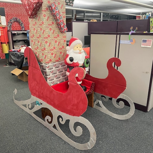 Life-size, 3'8ft Santa's Sleigh Template When Made. Printable Trace and ...