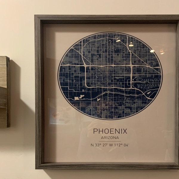 Phoenix Map Print | Scandinavian Wall Art Poster | City Maps Artwork ...