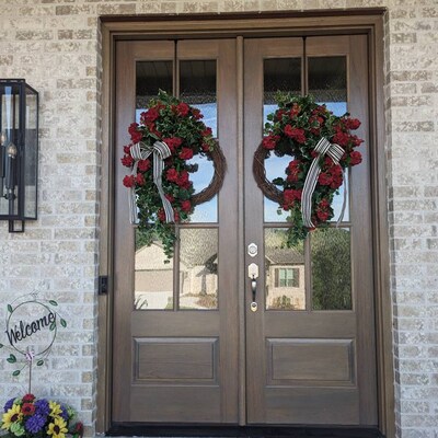 Large Year Round Front Door Greenery Wreath,modern Farmhouse Wreath ...