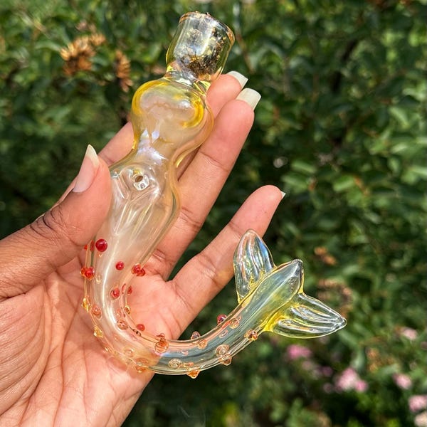 Pipe Peach Pipe Glass Hand Pipe Pink Peach Pipes Unique Handmade Pipe ...