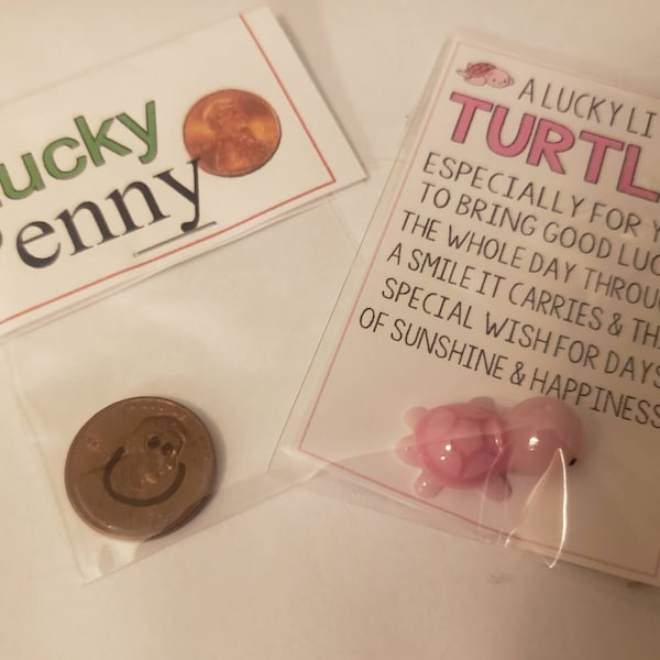 A Lucky Little TURTLE- Pink- Tiny Turtle Good Luck, Lucky Charm -sweet ...