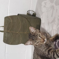Green Cork Leather Leaf Backpack Made From Plant Based - Etsy Canada