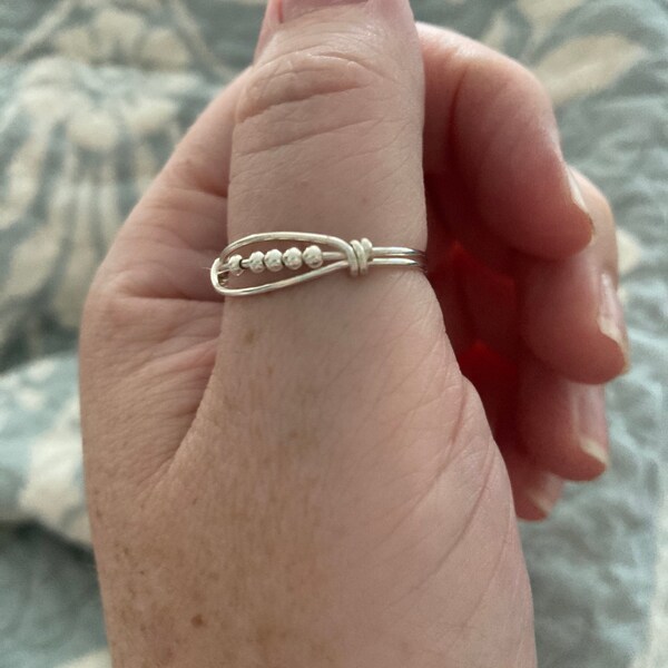 Pure Sterling Silver Fidget Ring Spinner / Meditation Ring / Calming ...