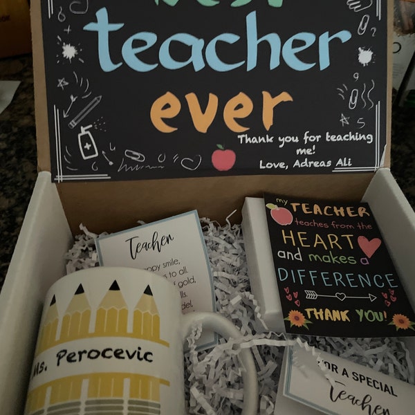 Teacher Gift Box Set - Personalized Teacher Gift - Teacher Gift Set ...